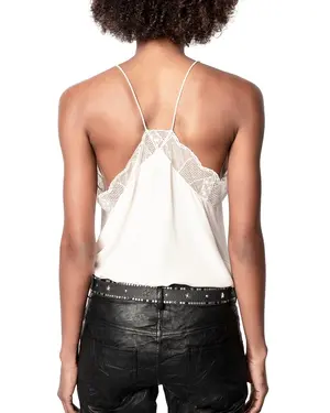 Zadig&Voltaire Christy Silk Camisole Top - Ecru