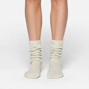SKIMS Cable Knit Slouch Socks - Bone