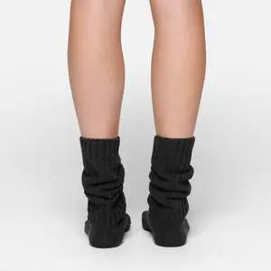 SKIMS Cable Knit Slouch Socks - Soot
