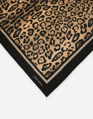 Dolce & Gabbana Leopard-print Twill Scarf - Multicolor