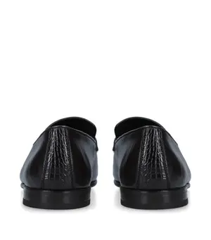 Zegna Alligator Trim Leather Loafers - Brown