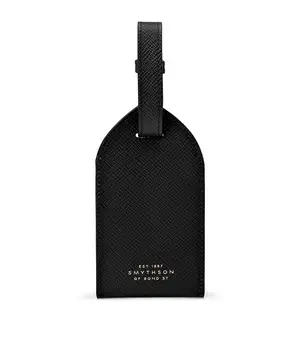 Smythson Leather Panama Luggage Tag
