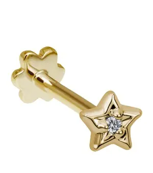 MARIA TASH Diamond Star Threaded Stud Earring
