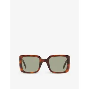 Saint Laurent Sl497 Rectangular-frame Sunglasses - Brown