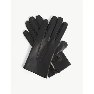 DENTS Hand-stitched Silk-lined Leather Gloves - Black