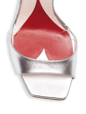 ROGER VIVIER I Love Vivier Embellished-heel Metallic Leather Sandals