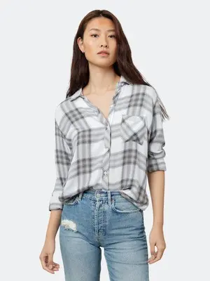 Rails Hunter Shirt In White Ash Mint - White