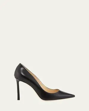 JIMMY CHOO Romy 100mm Leather High-Heel Pumps - Black