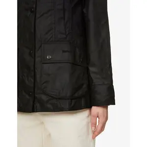 Barbour Beadnell Tartan-lined Waxed-cotton Jacket - Black