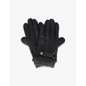 DENTS Touchscreen Leather And Wool-blend Gloves - Black