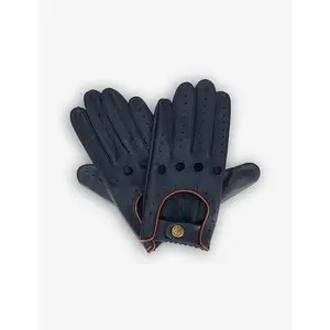 DENTS Dents Delta Leather Driving Gloves Navy/tan