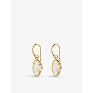 Monica Vinader Petal 18ct Recycled Yellow Gold-plated Vermeil And Moonstone Earrings - White