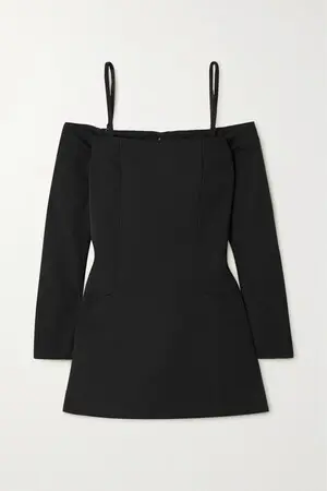 Coperni Cold-shoulder Wool-twill Mini Dress
