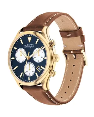 Movado Calendoplan Chronograph 43mm - Blue/brown