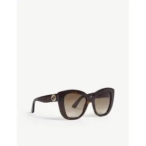 Gucci Havana Cat-eye Frame Sunglasses
