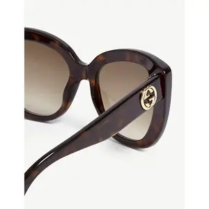 Gucci Havana Cat-eye Frame Sunglasses