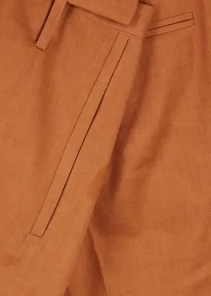 OROTON Burnt Orange Linen-blend Culottes