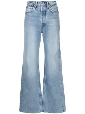 RE/DONE Raw-hem Wide-leg Jeans - Blue