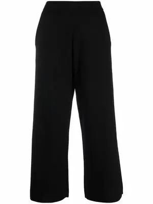 ALLUDE Cropped Wide-leg Wool Trousers