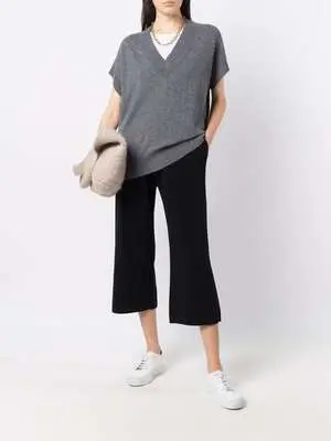 ALLUDE Cropped Wide-leg Wool Trousers