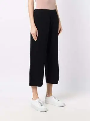 ALLUDE Cropped Wide-leg Wool Trousers