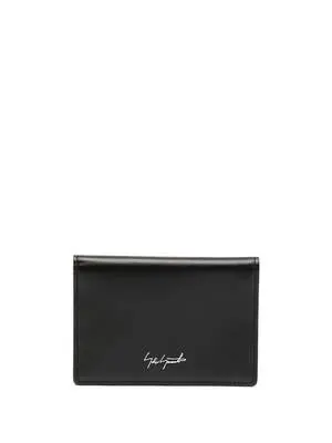 Yohji Yamamoto Logo-print Bi-fold Leather Wallet - Black