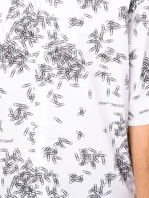 Off-White Paperclip-print Cotton Shirt