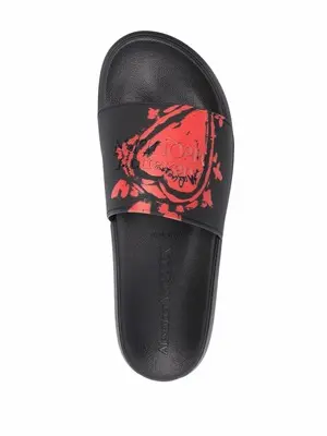 Alexander McQueen Embossed Logo Slides