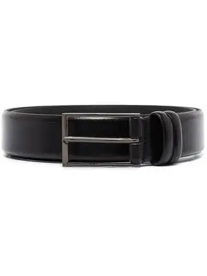 BOSS Carmello Rectangle-buckle Leather Belt - Black