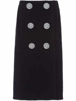 Prada Button-detailed Midi Skirt