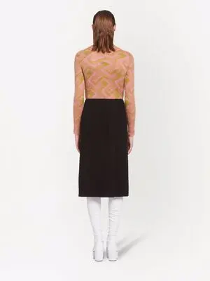 Prada Button-detailed Midi Skirt