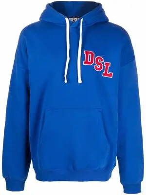DIESEL® Patch-detail Cotton Hoodie - Blue