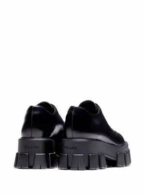 Prada Moonlith Brushed Leather Lace-up Shoes