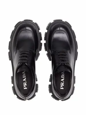 Prada Moonlith Brushed Leather Lace-up Shoes