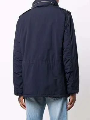 Aspesi Crinkled-finish Military Jacket - Blue