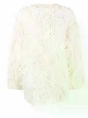 Valentino Garavani Feather-embellished Wool Jumper - Neutrals