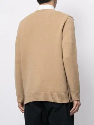 PORTS V Zip-detail Wool Jumper