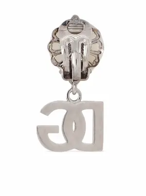 Dolce & Gabbana Dg Logo Pearl Embellished Drop Earrings