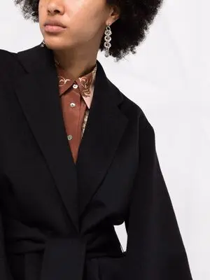 10 CORSO COMO Belted Wool Coat - Black