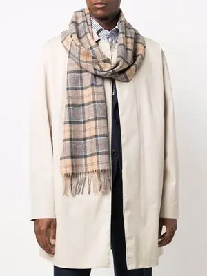 Barbour Tartan Check Print Scarf - Neutrals