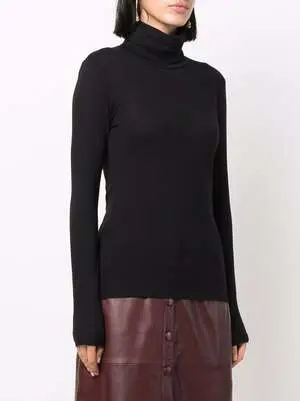 Majestic Filatures Roll Neck Jumper - Black