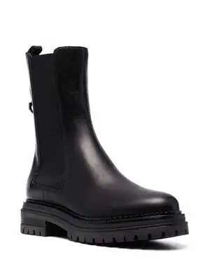 SERGIO ROSSI Ridged Leather Boots