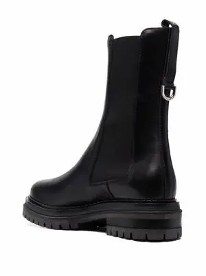 SERGIO ROSSI Ridged Leather Boots