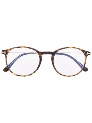TOM FORD Tortoiseshell Round-frame Glasses - Brown