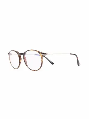 TOM FORD Tortoiseshell Round-frame Glasses