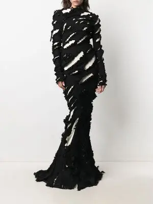 Rick Owens Distressed Rip-detail Gown