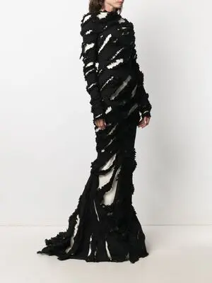 Rick Owens Distressed Rip-detail Gown