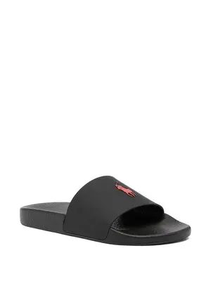 Polo Ralph Lauren Logo-print Slip-on Sandals - Black