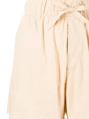 TEKLA Poplin Drawstring Pajama Shorts - Neutrals