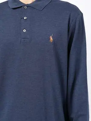 Polo Ralph Lauren Logo-embroidered Long-sleeve Polo Shirt - Blue